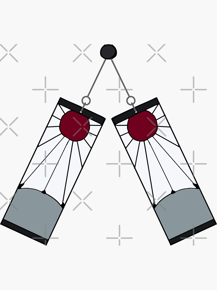 "tanjiro earrings, demon slayer " Sticker for Sale by rnasser-art ...