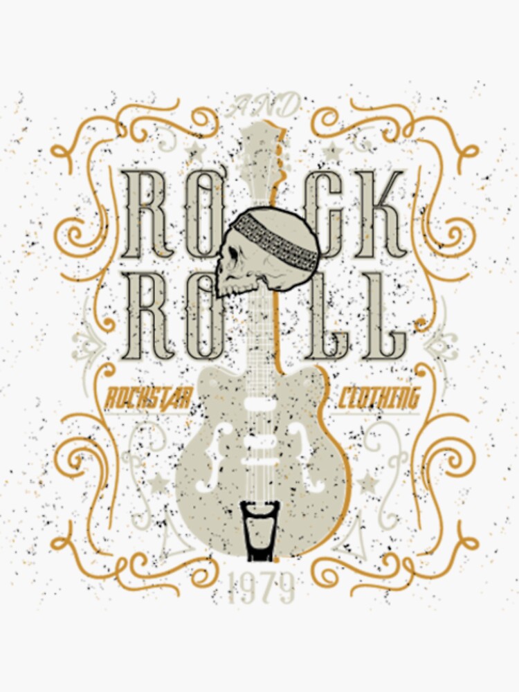 "Rock and roll rockstar clothing Awesome rock lo" Sticker for Sale by ...