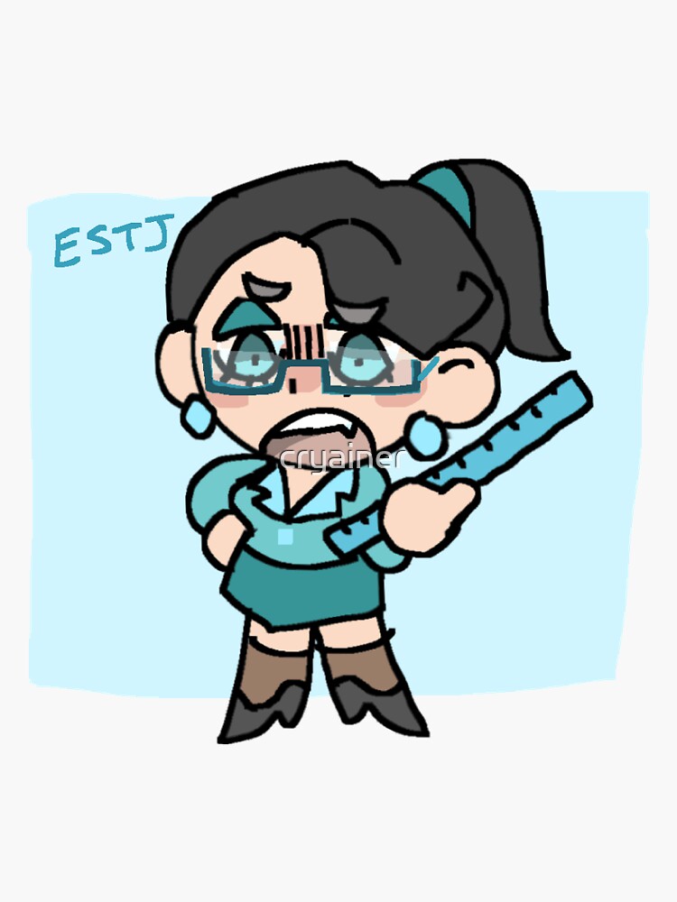 "MBTI poorly drawn: ESTJ" Sticker for Sale by cryainer | Redbubble