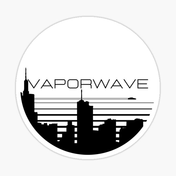 "Vaporwave sun outline with city in backround" Sticker for Sale by ...