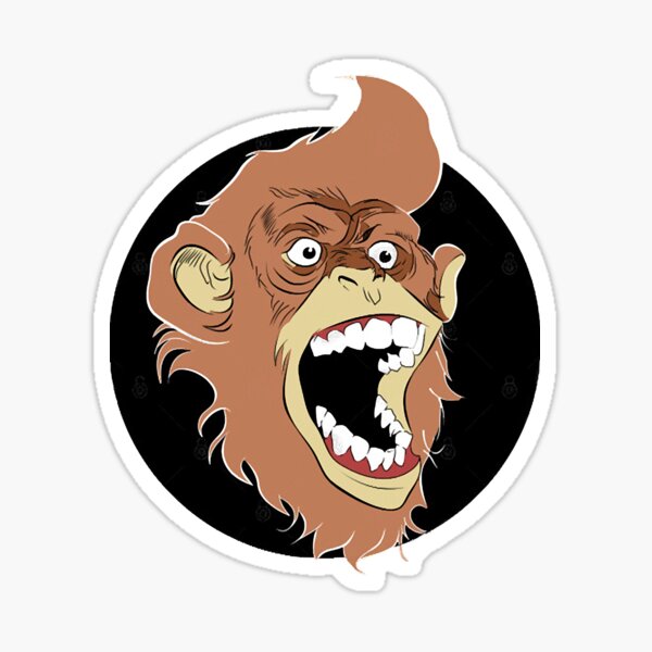 "monkey " Sticker for Sale by PaulaFerr42097 | Redbubble