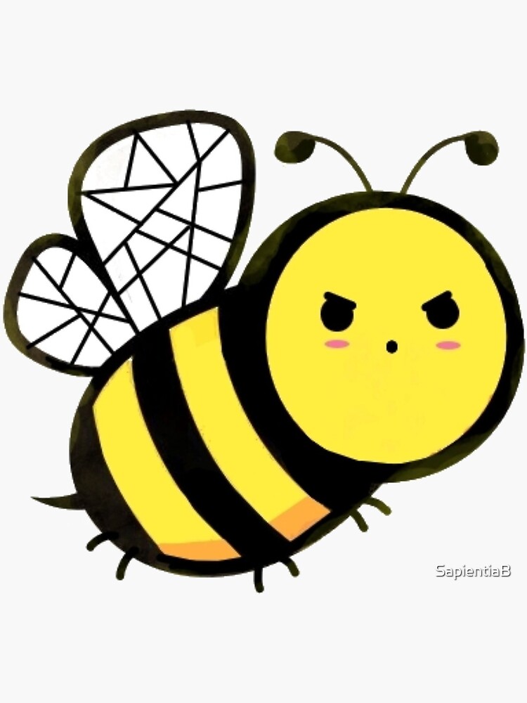 "Angry Bee" Sticker for Sale by SapientiaB | Redbubble