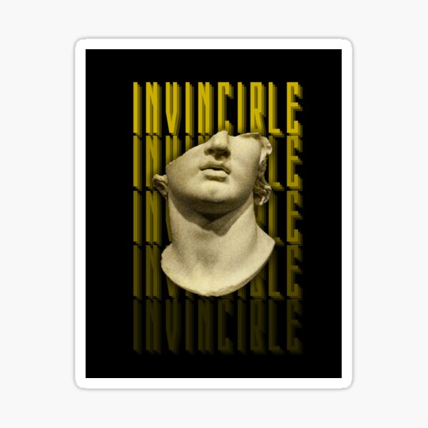 "Invincible Graphic Design Text" Sticker for Sale by TusharV2 | Redbubble