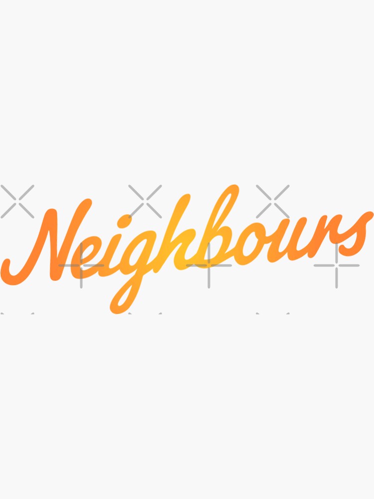 "Neighbours logo orange" Sticker for Sale by rnasser-art | Redbubble