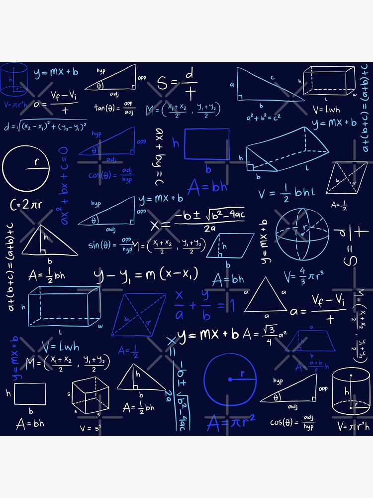 "back-to-school maths formula blue" Sticker for Sale by MyZtyle | Redbubble