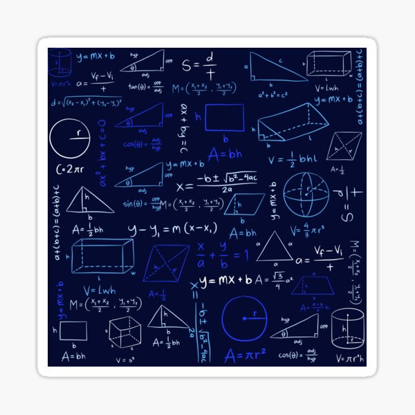 "back-to-school maths formula blue" Sticker for Sale by MyZtyle | Redbubble