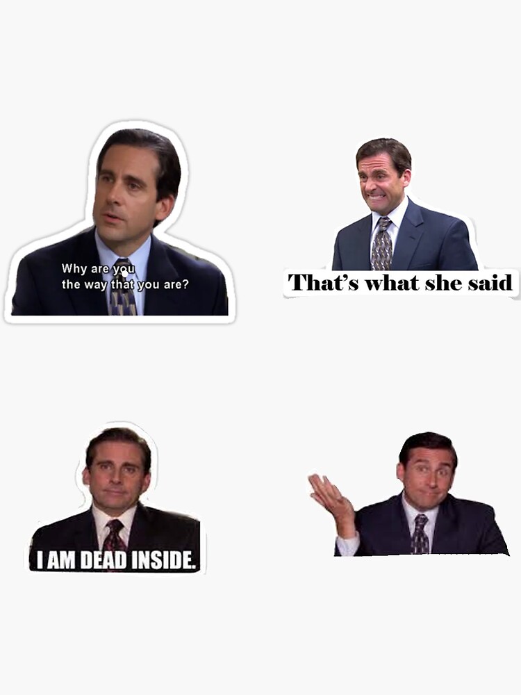"michael scott memes the office set" Sticker for Sale by demonincrocs ...