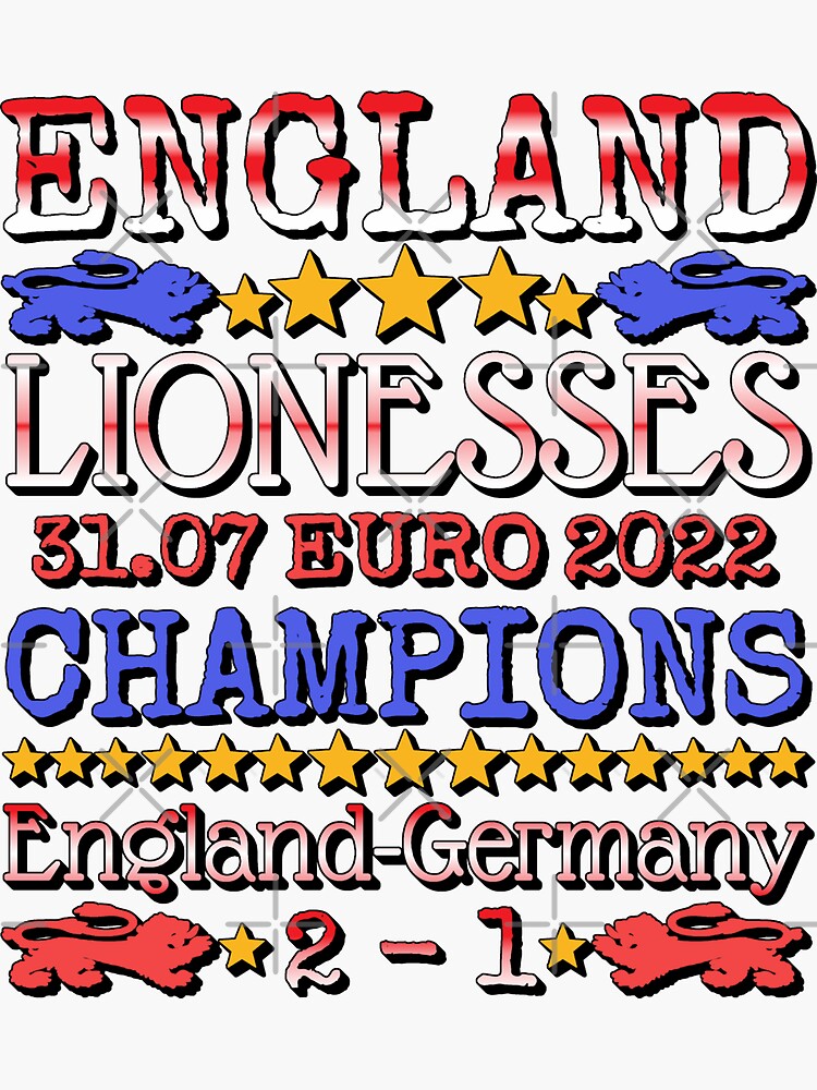 "Champions 2022 England Lionesses Women's Football Ombre Shadow Design ...