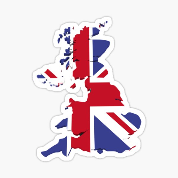 "Flag Map of United Kingdom Sticker " Sticker for Sale by HAYTIKE ...