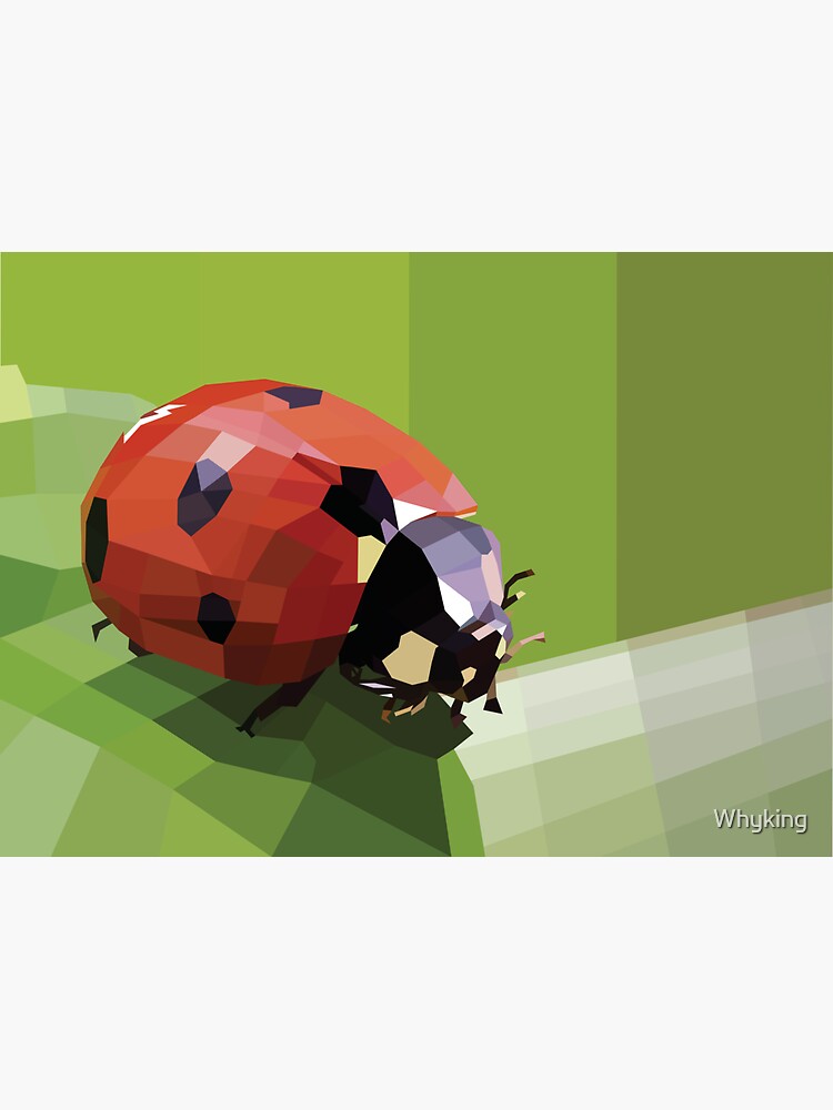 "Ladybug on a Leaf | Low poly Vector" Sticker for Sale by Whyking ...