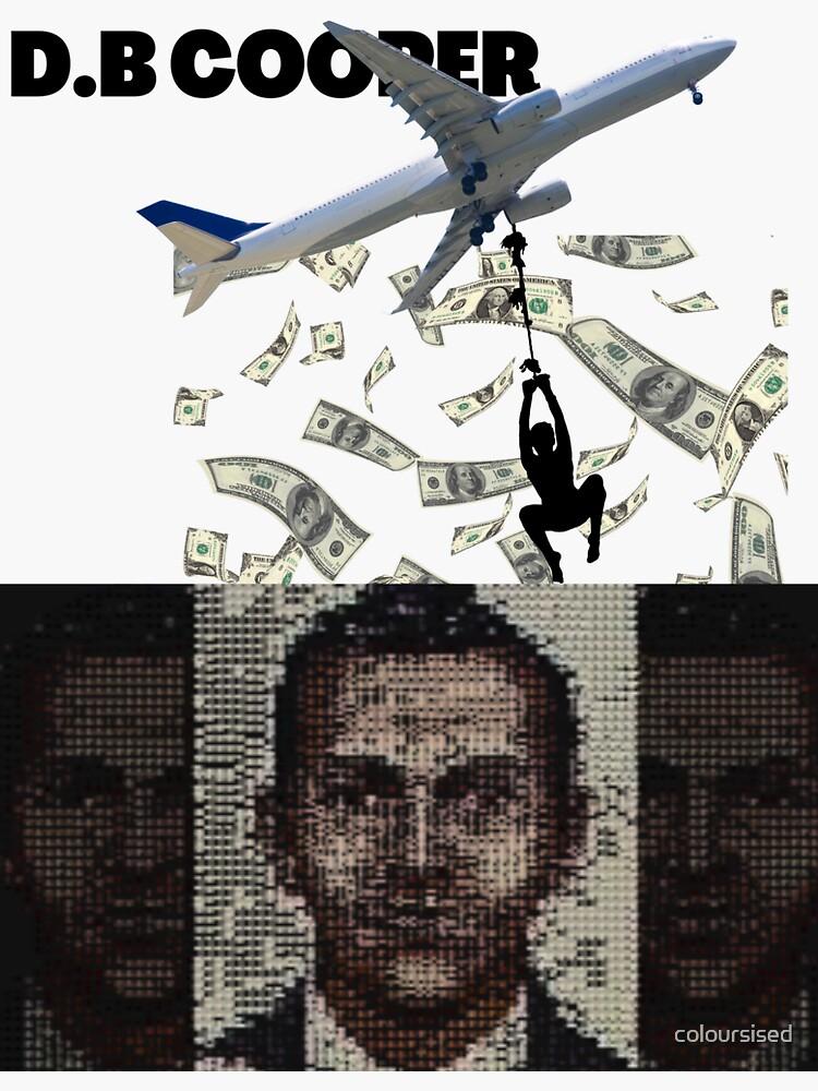 "DB cooper/ dan cooper/by colorsised" Sticker for Sale by coloursised ...