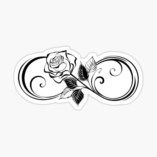 "Infinity symbol with outline rose" Sticker for Sale by Blackmoon9 ...