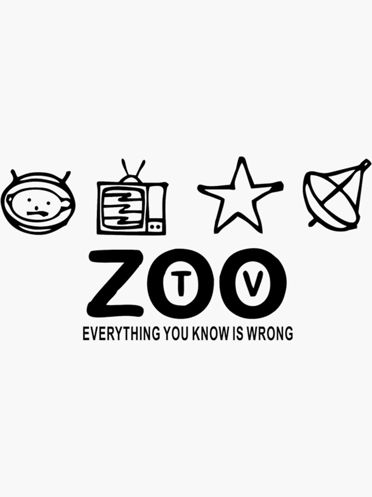 "U2 - Zoo TV. " Sticker for Sale by NadiaShopUS | Redbubble