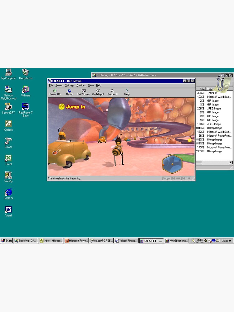 "Bee Movie - Windows 98" Sticker by JamesCallaghan | Redbubble