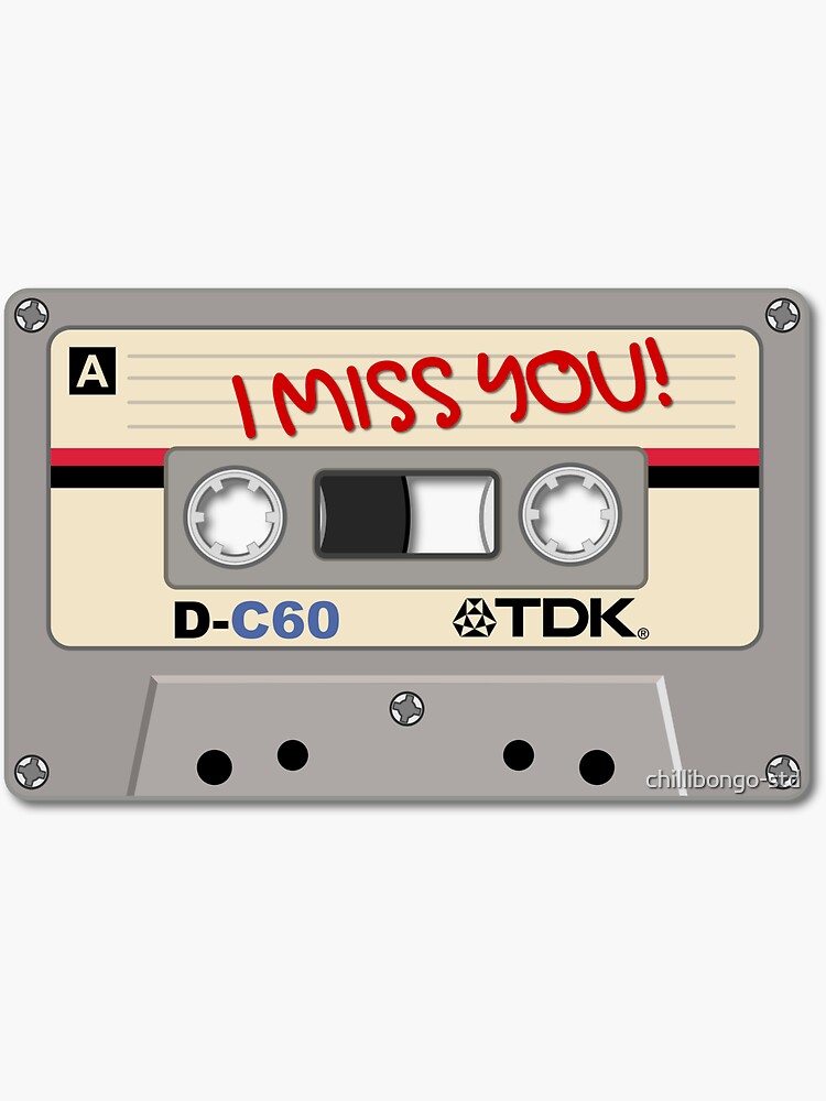 "Vintage Audio Tape - TDK - I Miss You!" Sticker for Sale by ...