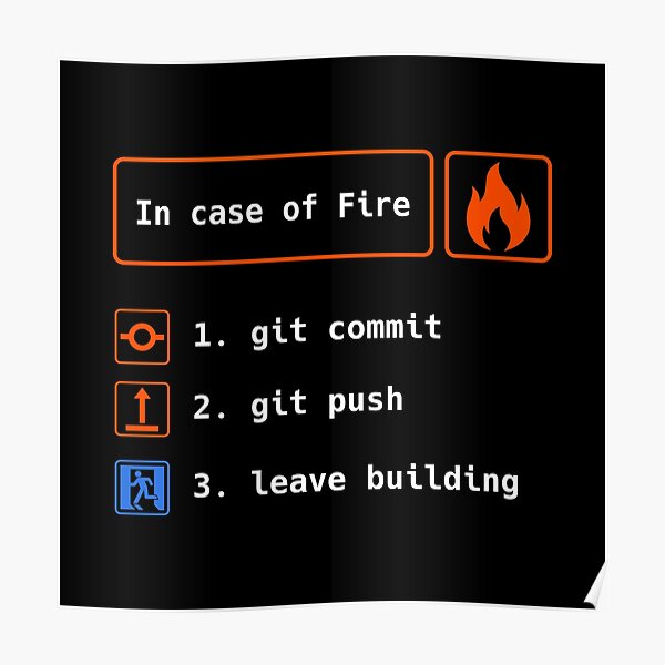 "In case of fire programmer must do it" Poster for Sale by opooqodesign ...