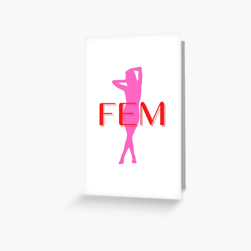 "Fem Silhouette Sissy girl pink and red" Greeting Card for Sale by ...