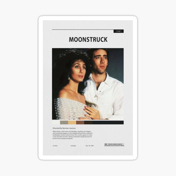 "Moonstruck movie poster 1987, comedy" Sticker for Sale by ...