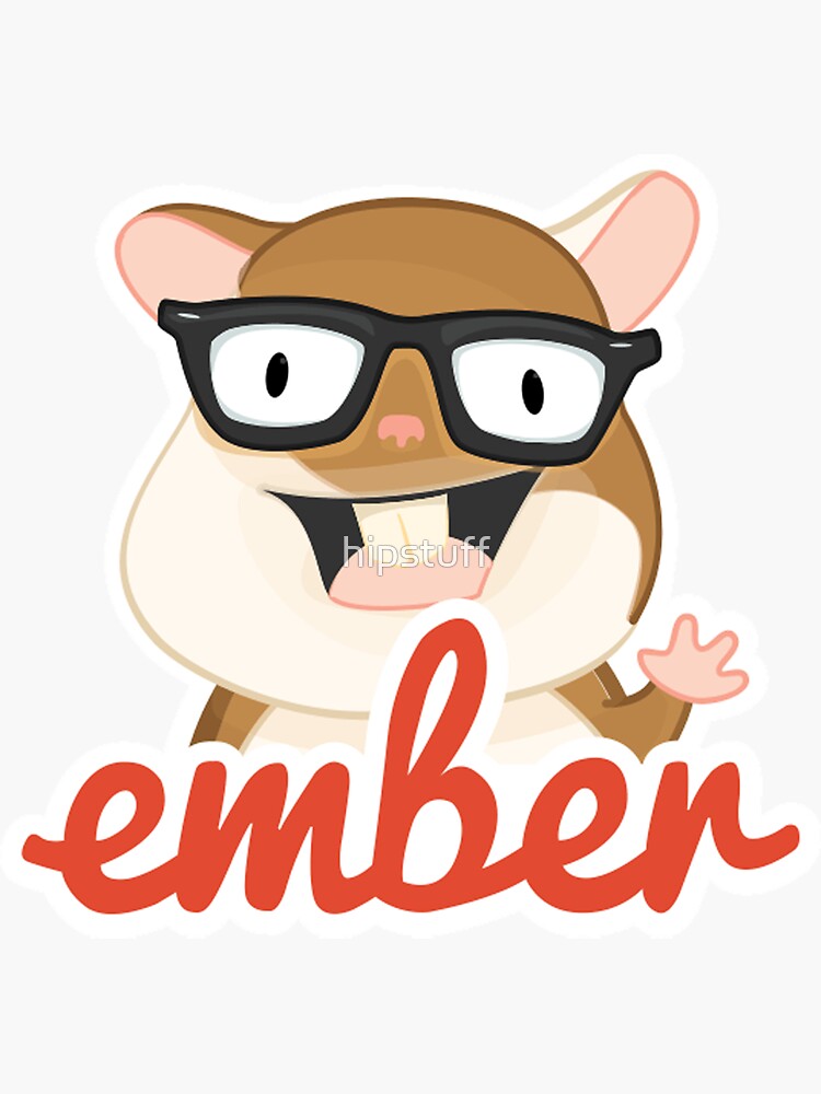 "Ember JS logo" Sticker for Sale by hipstuff | Redbubble