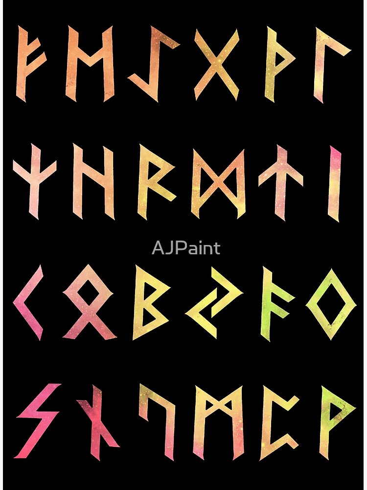"Norse Viking runes alphabet, Elder Futhark " Poster for Sale by ...