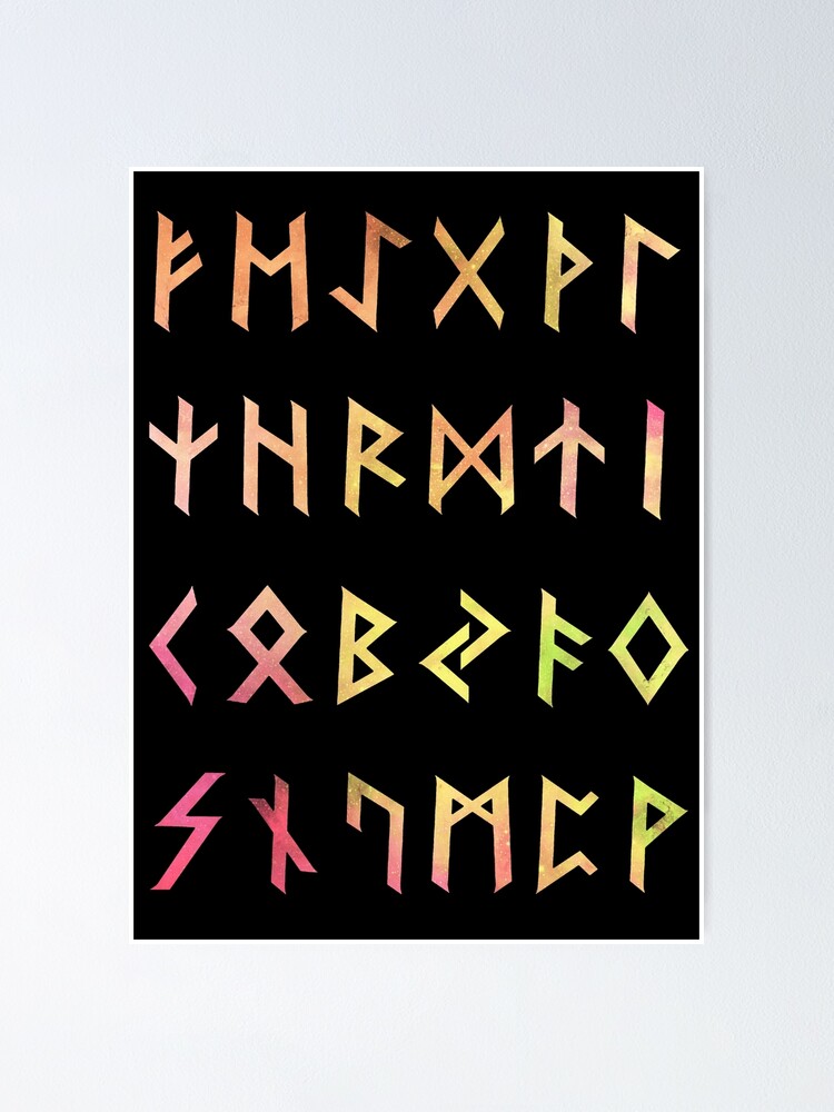"Norse Viking runes alphabet, Elder Futhark " Poster for Sale by ...