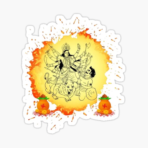 "Navratri/ Dusshera/ Durga Puja - Mahishasura Mardini" Sticker for Sale ...