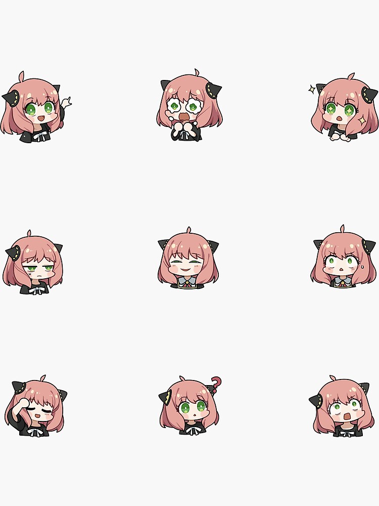 "Spy Family Chibi Anya Forger Emoji Packs" Sticker for Sale by ...