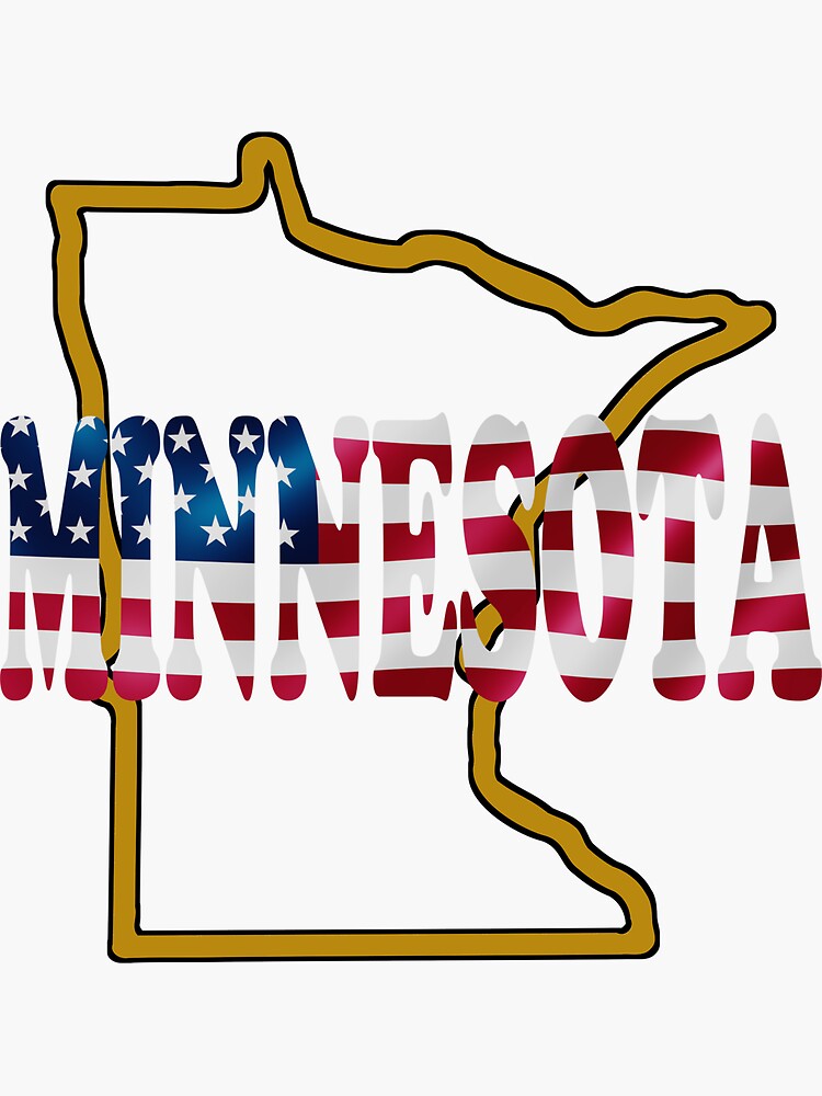 "Minnesota Lettering Based On The United States Flag" Sticker for Sale ...