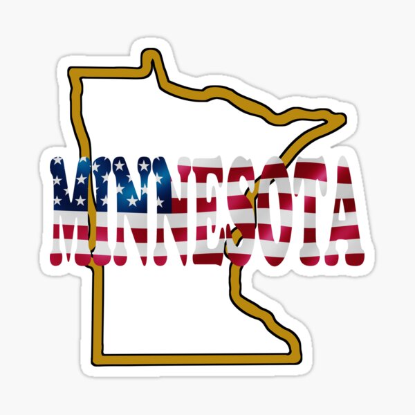 "Minnesota Lettering Based On The United States Flag" Sticker for Sale ...