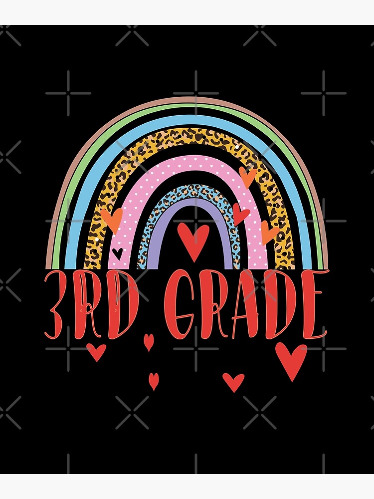 " Best Back To School 3rd Grade,3rd Grade Rainbow Idea Heart" Poster ...