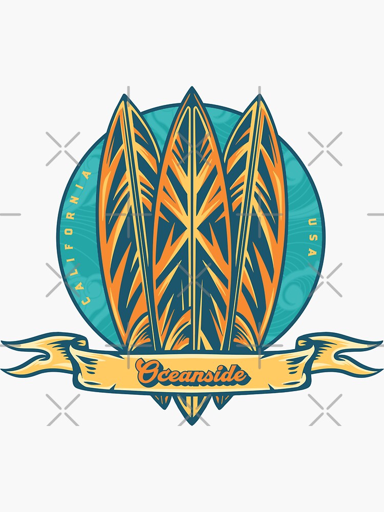 "Oceanside Surf Banner" Sticker for Sale by LanikaiBeach | Redbubble