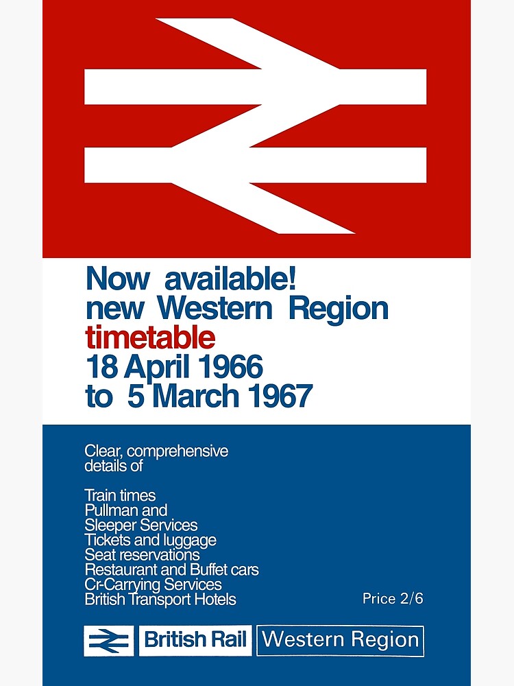 "BRITISH RAIL TIMETABLE - 1966 to 1967" Poster for Sale by ThrowbackAds ...