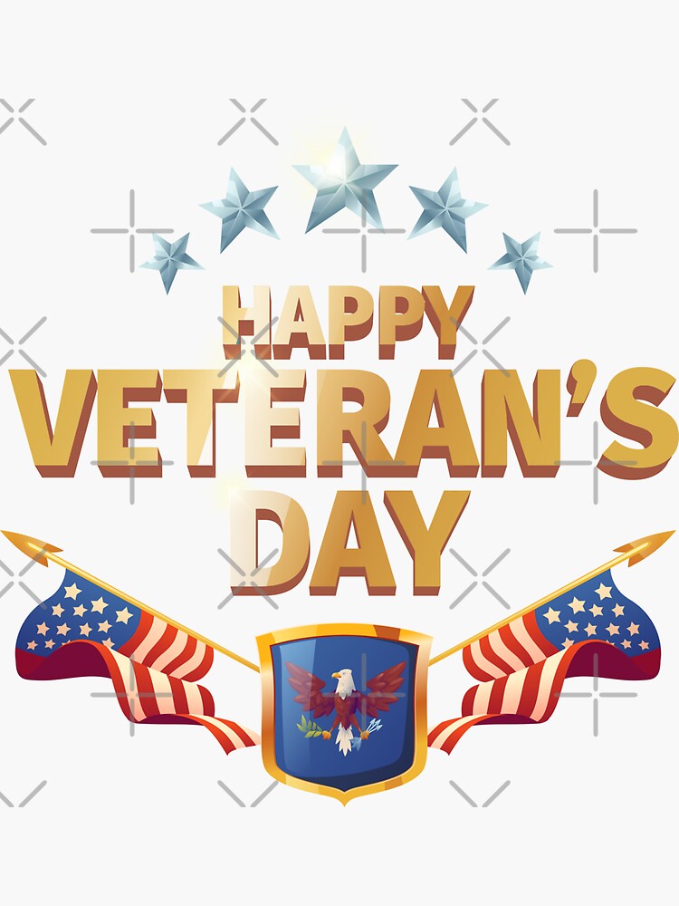 "Homeland Flag with Happy Veterans Day" Sticker for Sale by mazenmagdy ...