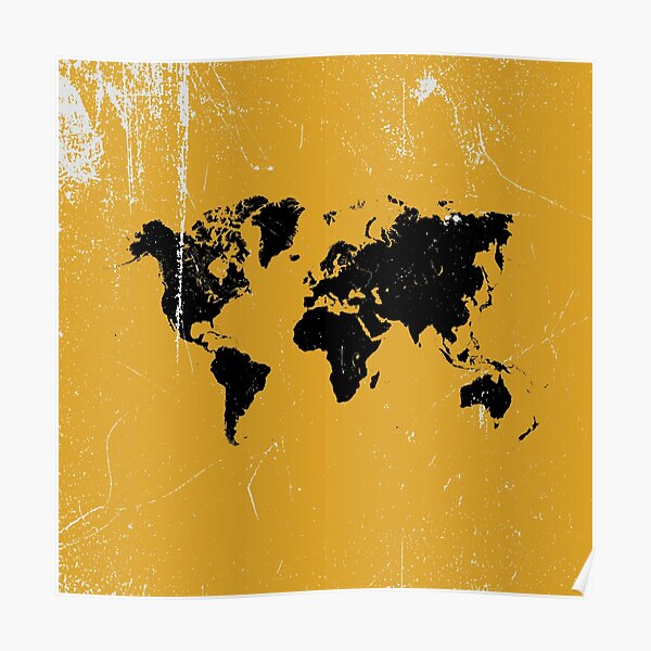 "Grunge world map" Poster for Sale by adiosmillet | Redbubble
