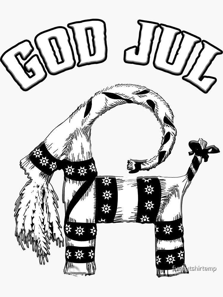 "God Jul Merry Christmas Julbock Straw Goat" Sticker for Sale by ...