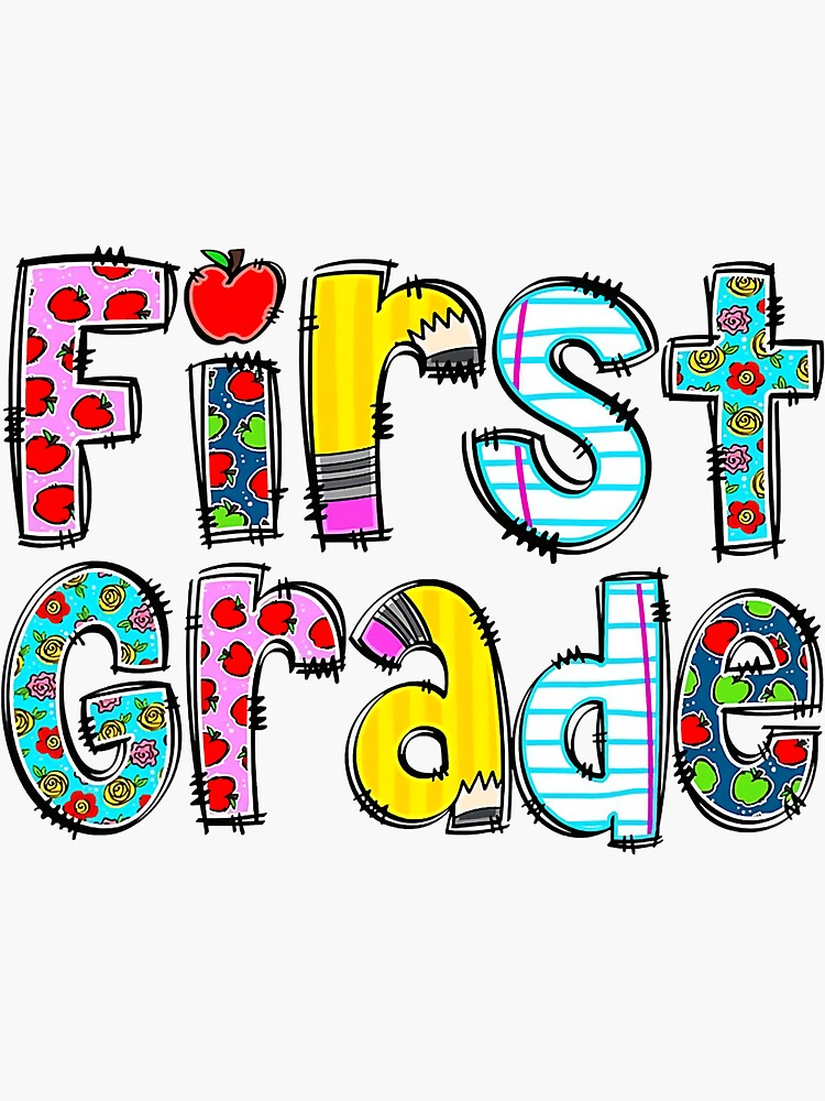 "First Grade Girls Boys Teacher Team 1st Grade" Sticker for Sale by ...