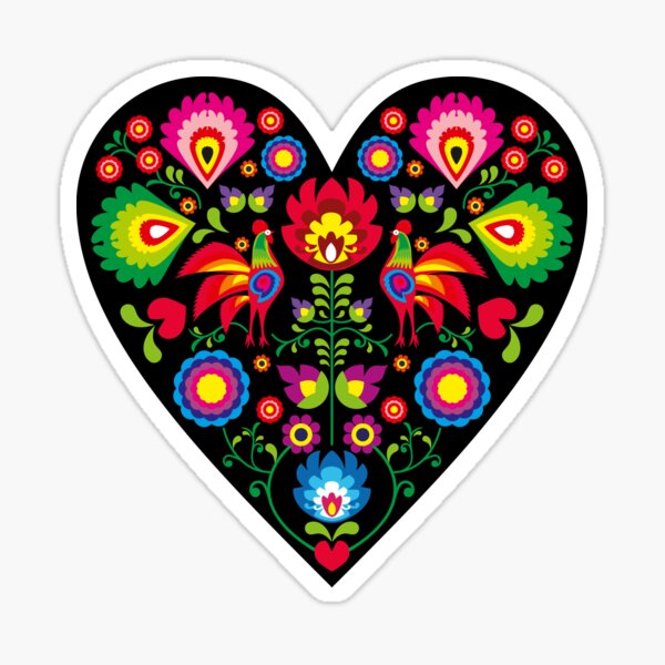 "polish folklore - wycinanki from lowicz" Sticker for Sale by plachy78 ...