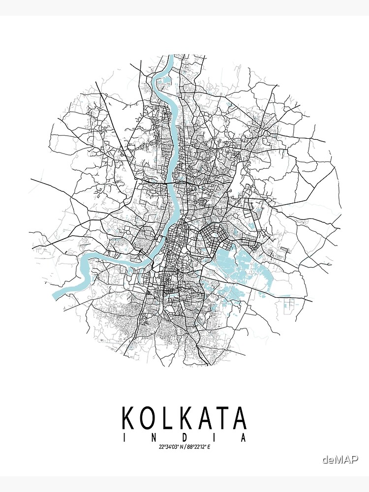 "Kolkata City Map of India - Circle" Poster for Sale by deMAP | Redbubble