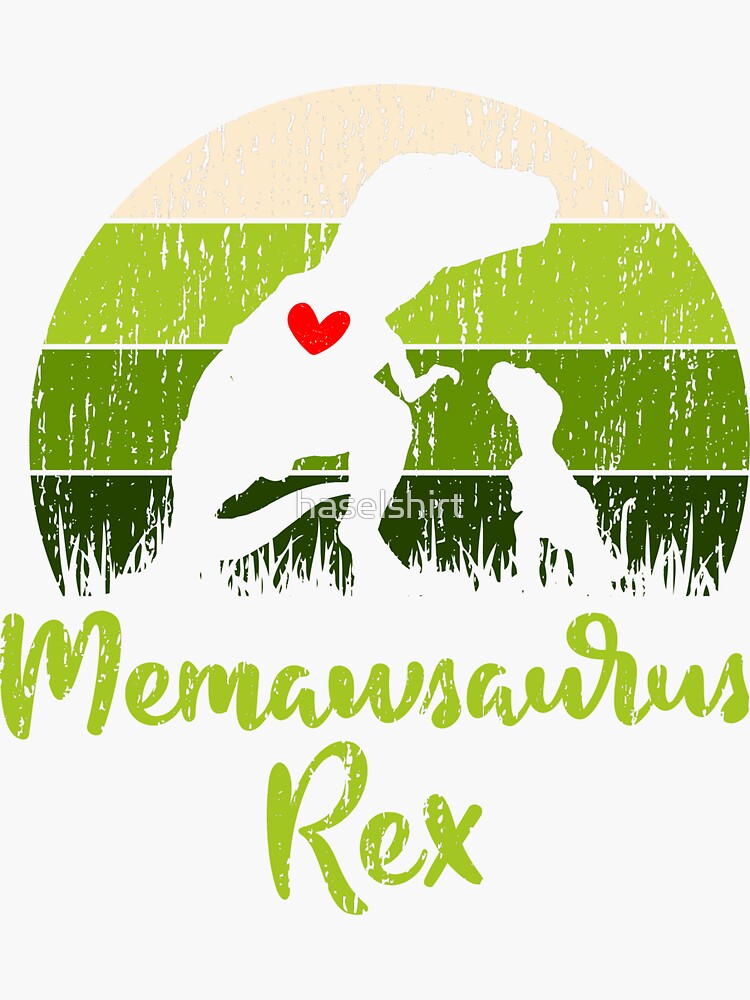 "Memawsaurus Rex Cute Mom and Baby Dinosaur Mothers Day" Sticker for ...