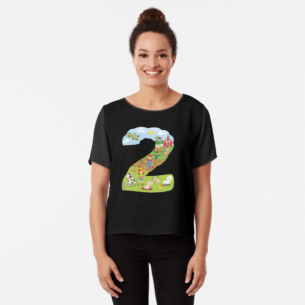 "Farm Animals second birthday Party theme number two T-shirt" Sticker ...