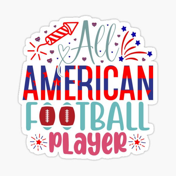 "All american football player" Sticker for Sale by irinahunter | Redbubble