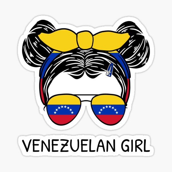 Pegatina «Bandera de Venezuela - Chica venezolana con bollos ...