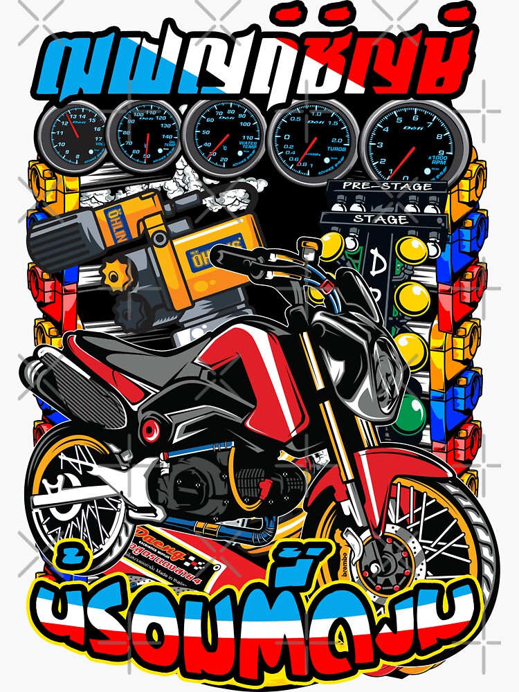 "Motorcycle Thailand Racing Shirt" Sticker for Sale by potchidesigns ...