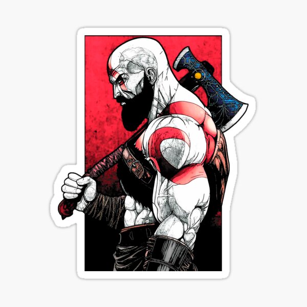 "Kratos Gow" Sticker for Sale by Darkcolored | Redbubble