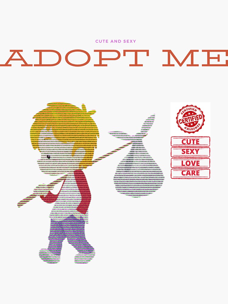 "Adopt me cute love care" Sticker for Sale by tahkaDisigns | Redbubble