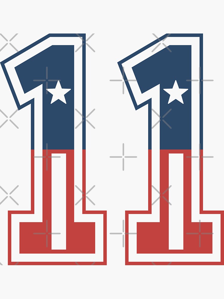 "Number 11 USA" Sticker for Sale by PaulSDesign | Redbubble