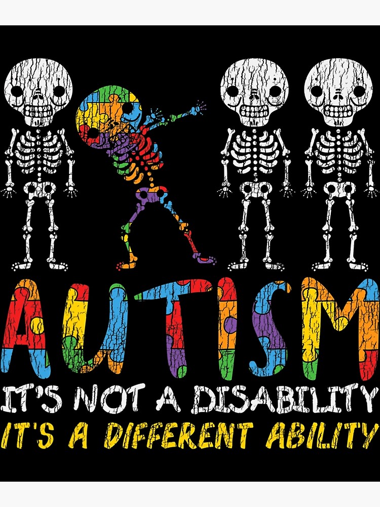 "Autism Awerness - Skeleton Dabbing Autistic Kids Awareness" Poster for ...