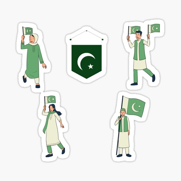 "Pakistan Independence Day" Sticker for Sale by Pixelish | Redbubble