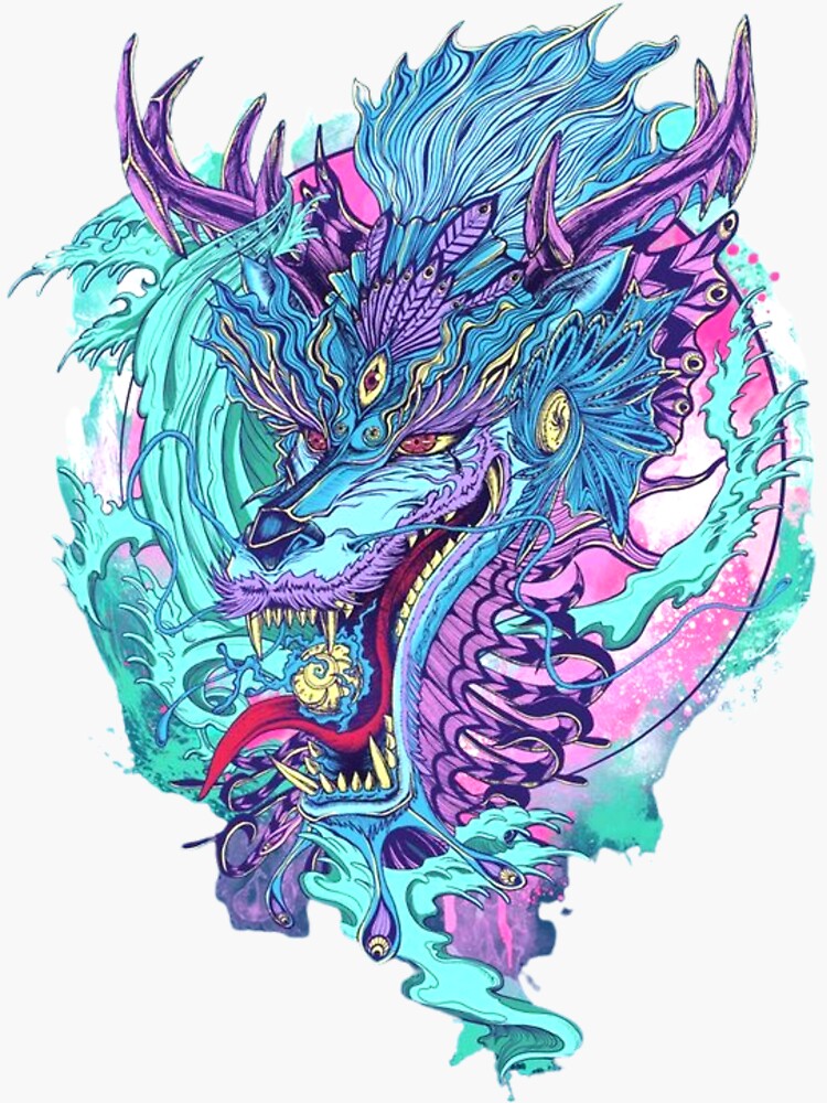 "Purple dragon " Sticker for Sale by PinkyyShop | Redbubble
