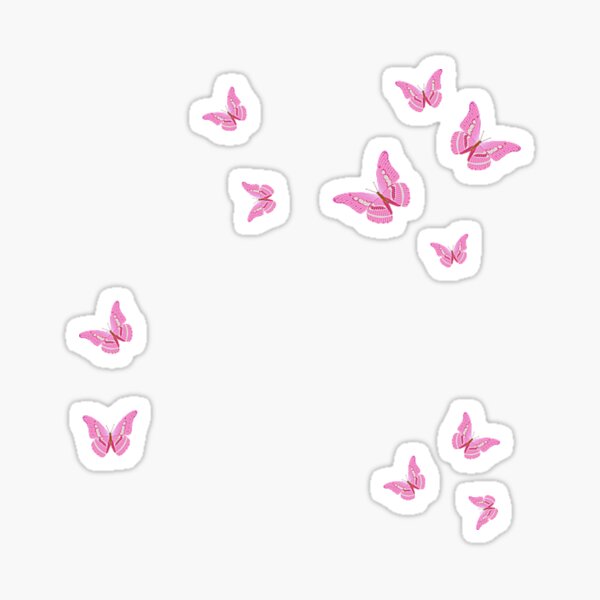 "Beautiful pink butterflies sticker pack" Sticker for Sale by ...